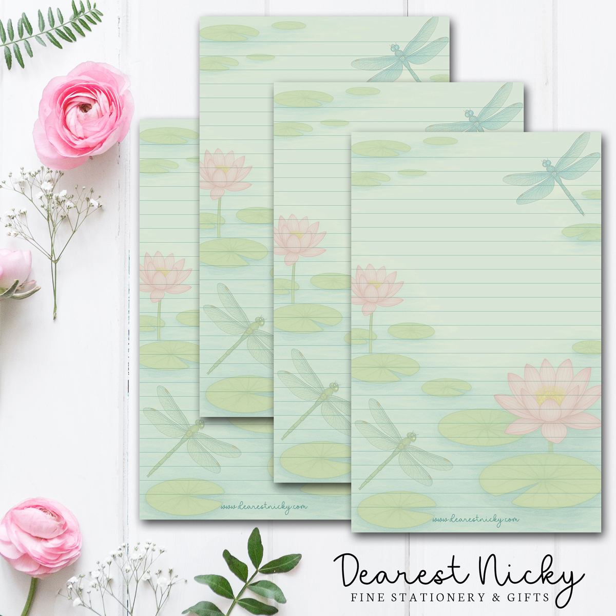Dragonfly Pond Letter Writing Paper – Dearest Nicky