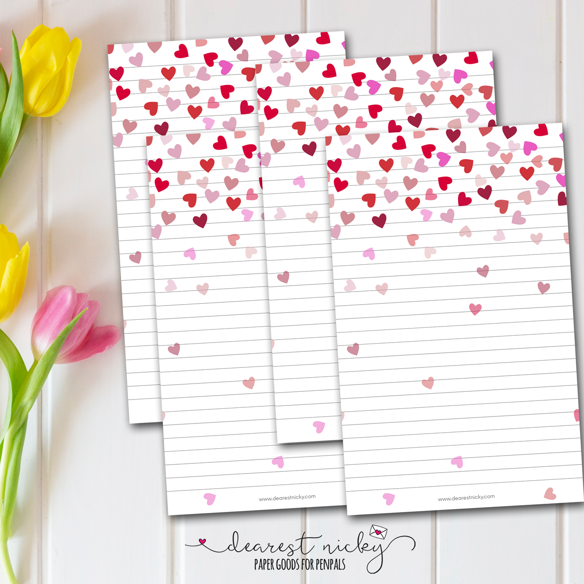 Heart Confetti Letter Writing Paper – Dearest Nicky
