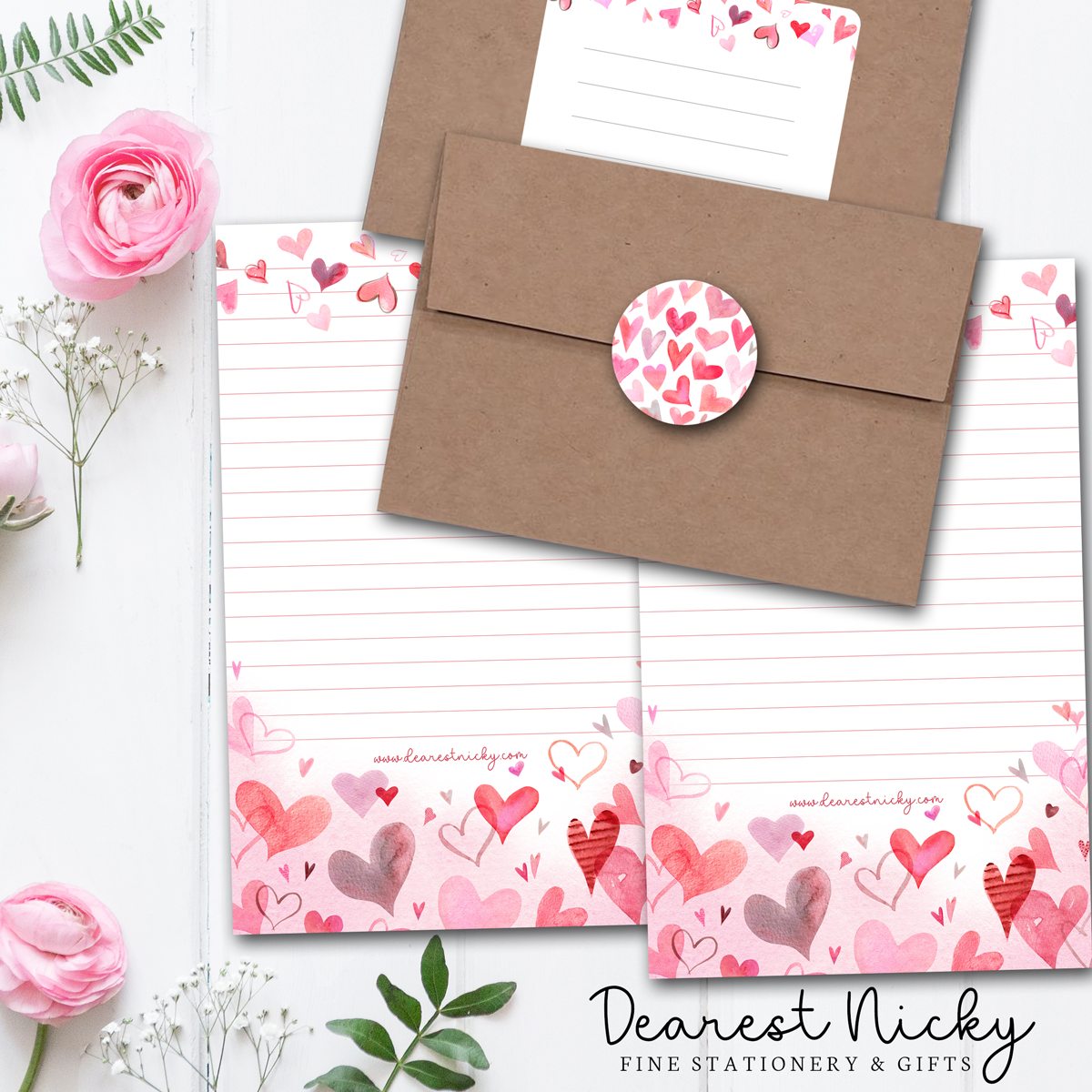 Dearest Nicky stationery sets and paper goods for letter writers.