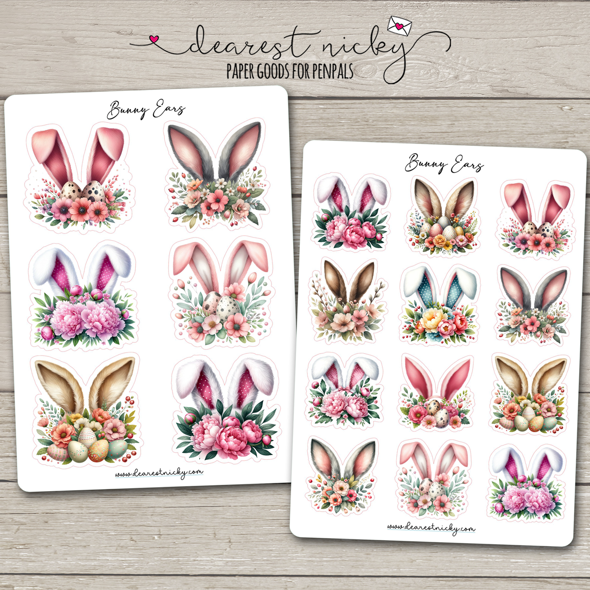 Bunny Ears Stickers - 2 Sheets – Dearest Nicky