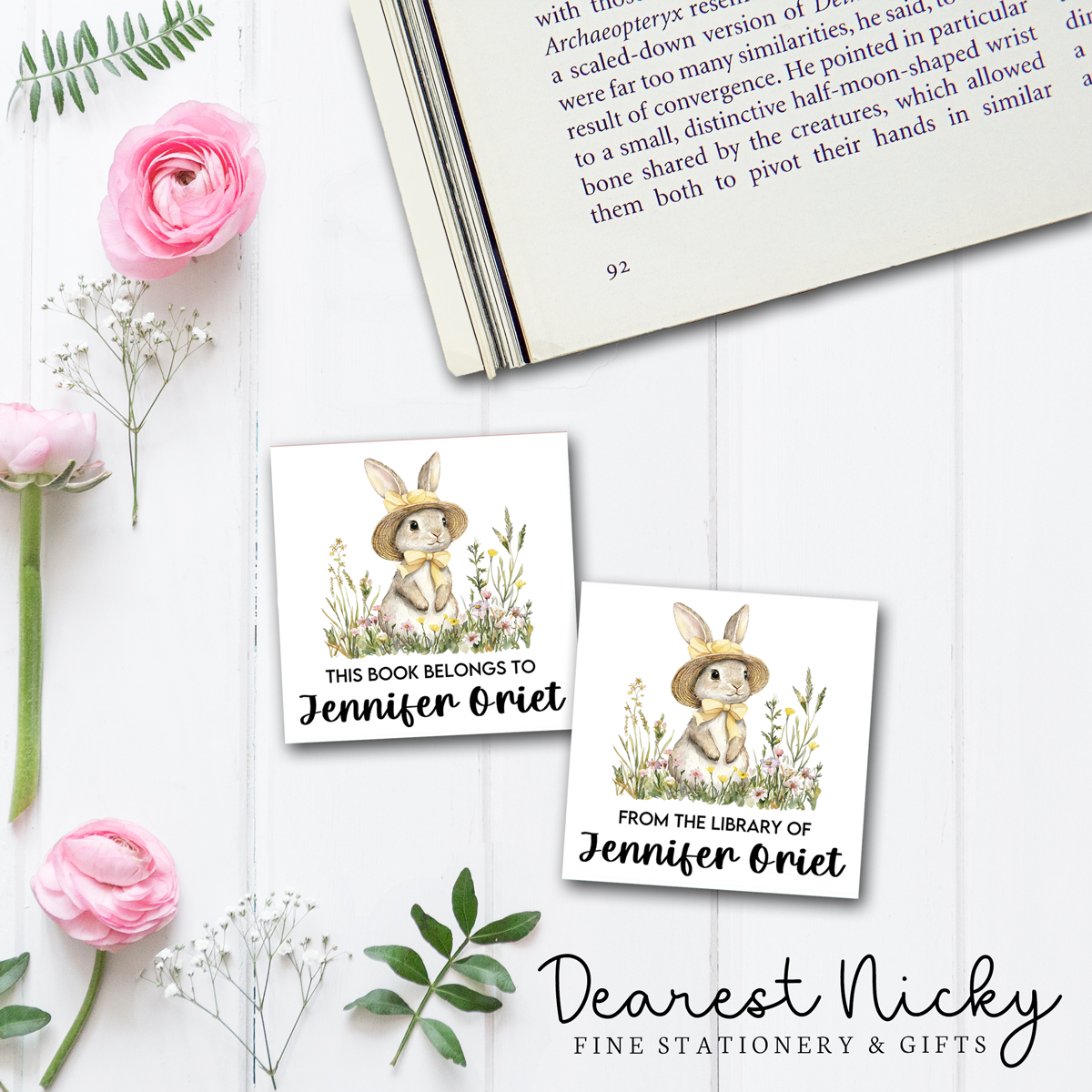 Dapper Bunny Personalized Bookplates – Dearest Nicky