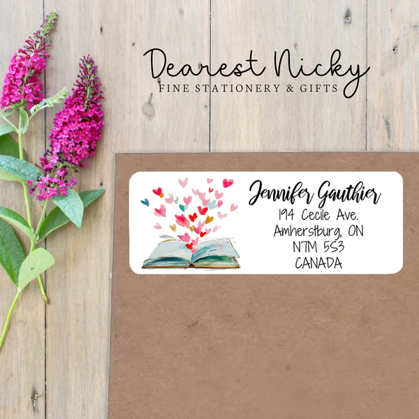 Heart Balloons Custom Return Address Labels Set of 30 – Dearest Nicky