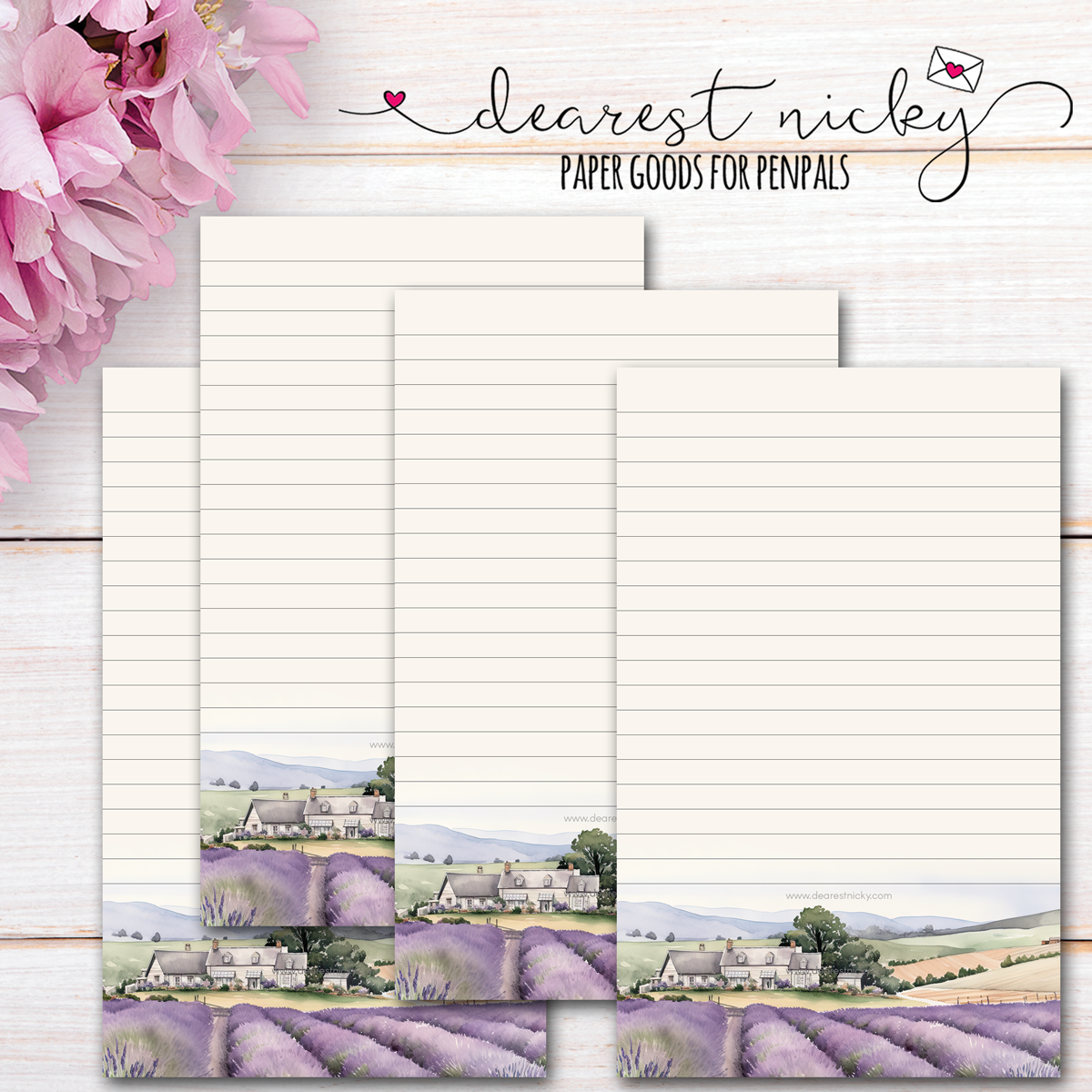 Lavender Pasture Letter Writing Paper – Dearest Nicky