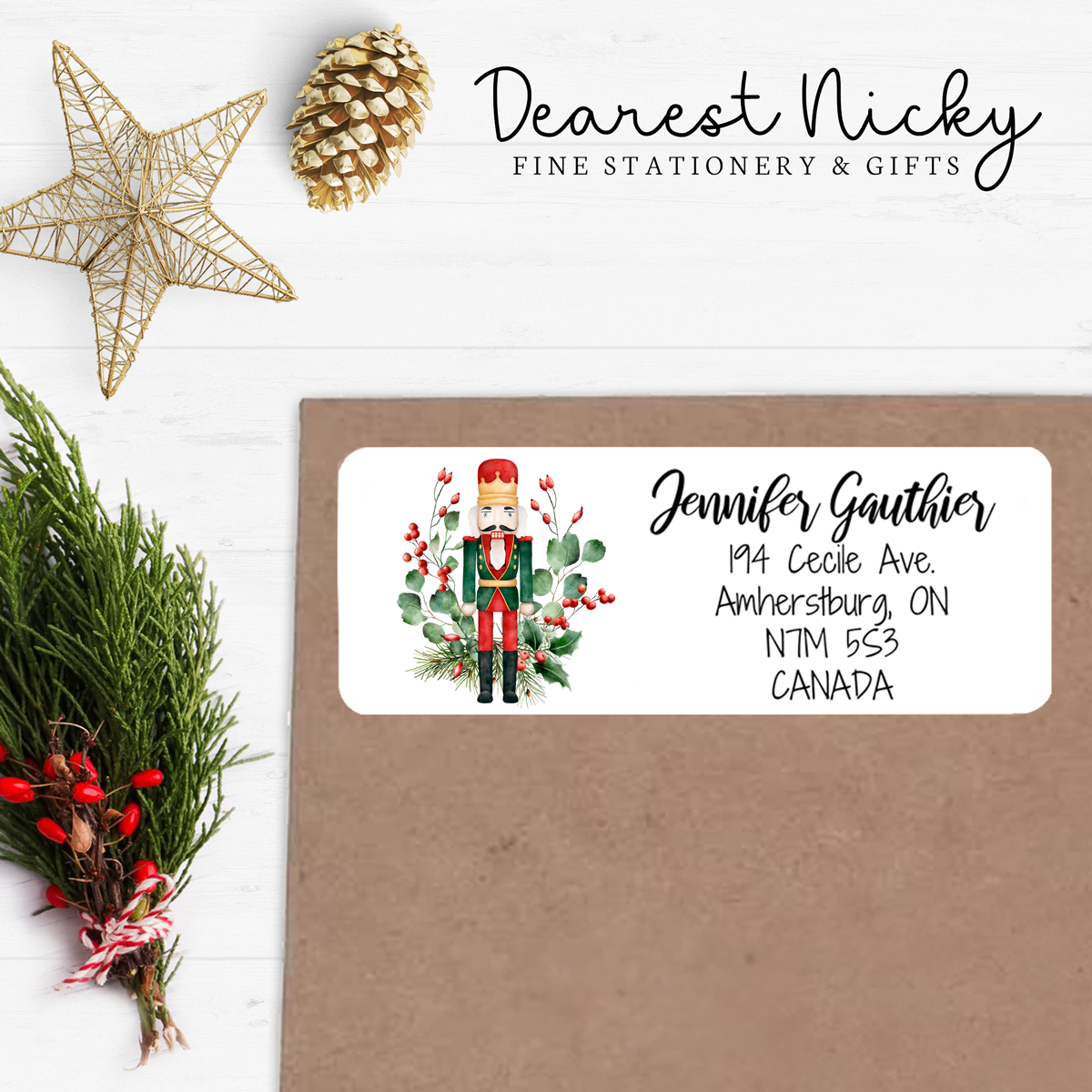 Nutcracker & Cardinal Custom Return Address Labels Set of 30 – Dearest ...