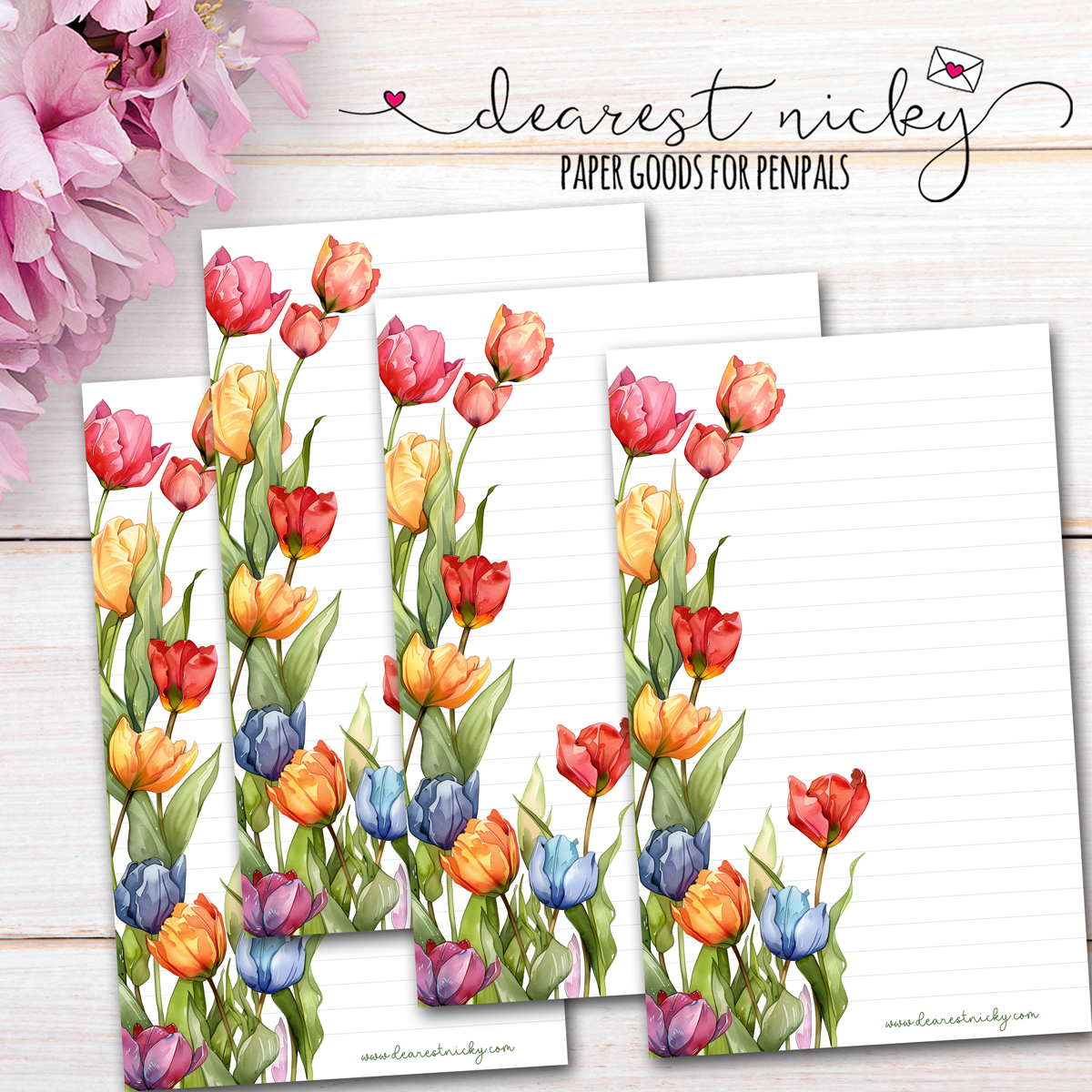 Tulips Letter Writing Paper – Dearest Nicky