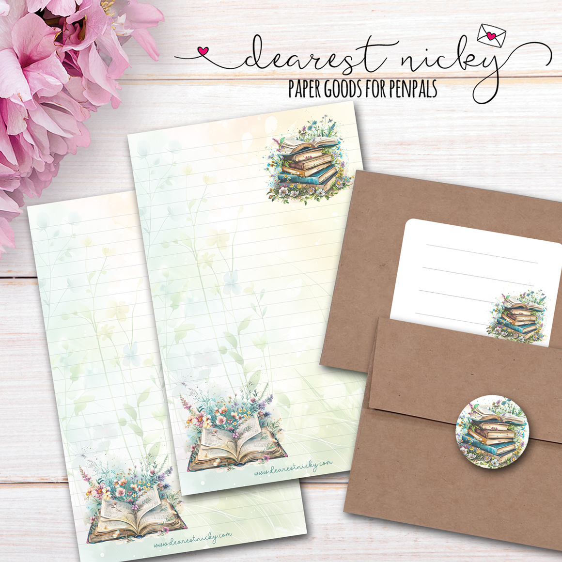 Dearest Nicky stationery sets and paper goods for letter writers.
