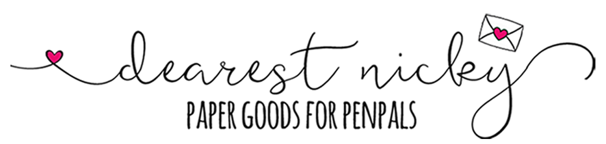 Dearest Nicky stationery sets and paper goods for letter writers.