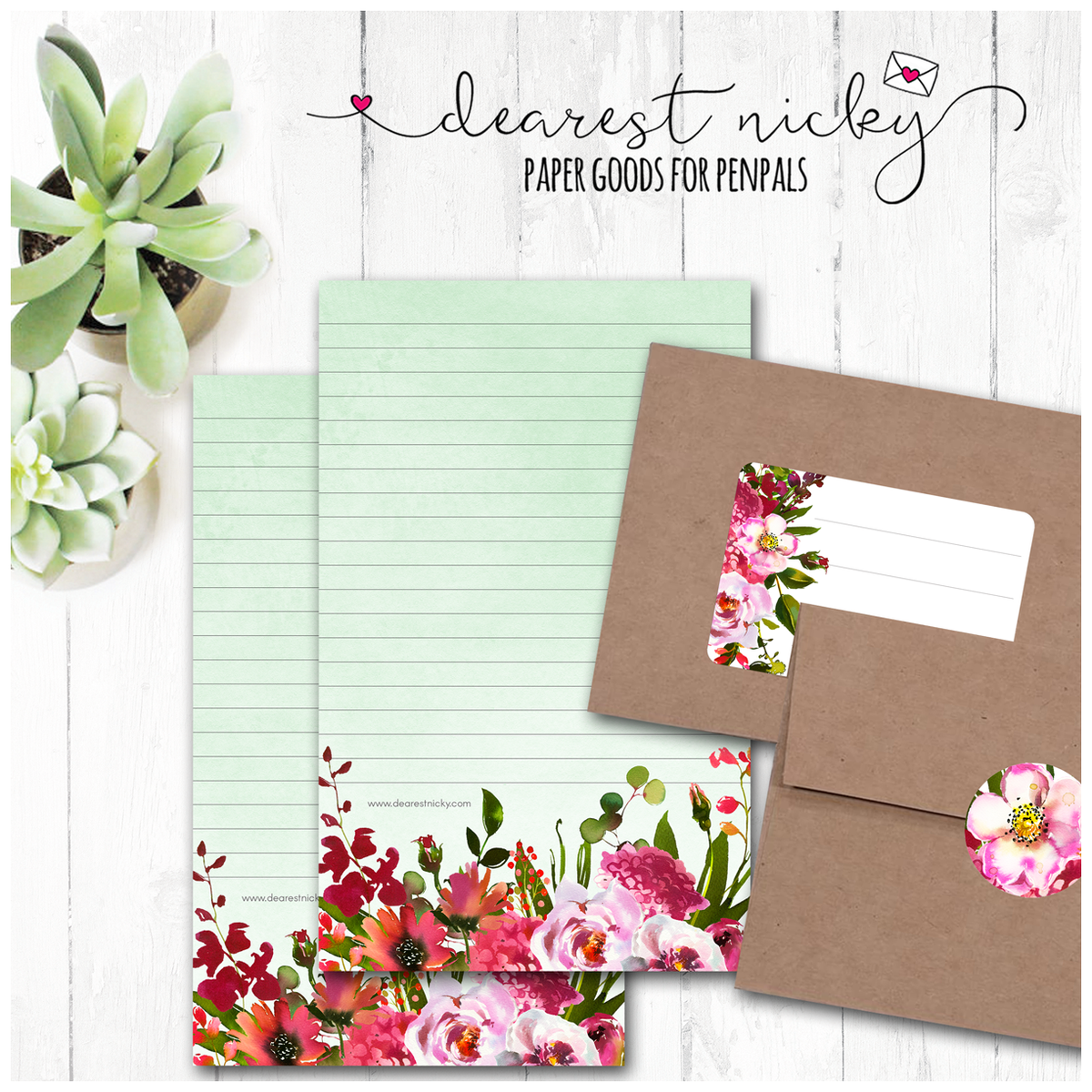Bold Floral Letter Writing Set – Dearest Nicky