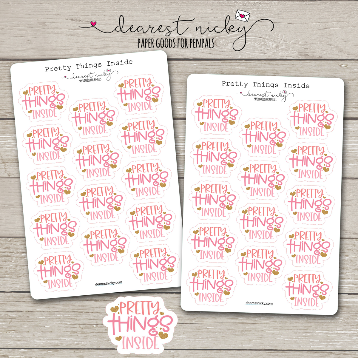 Pretty Things Inside Stickers - 2 Sheets – Dearest Nicky