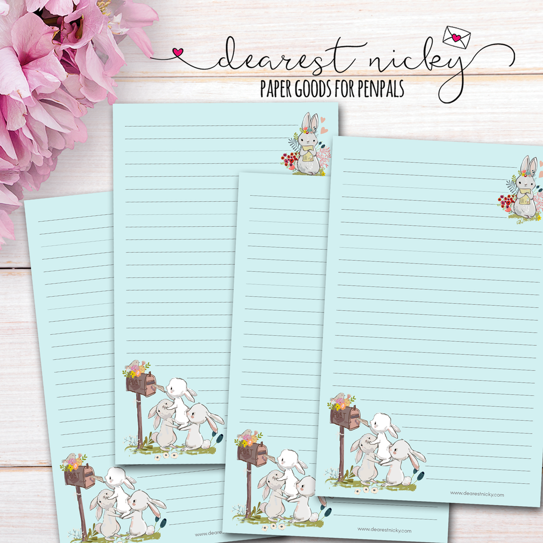 Snail Mail Bunnies Letter Writing Paper – Dearest Nicky